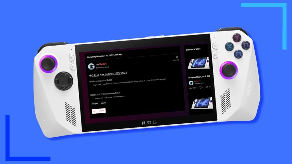 ASUS ROG Ally Update Adds Tutorial Video - RetroResolve